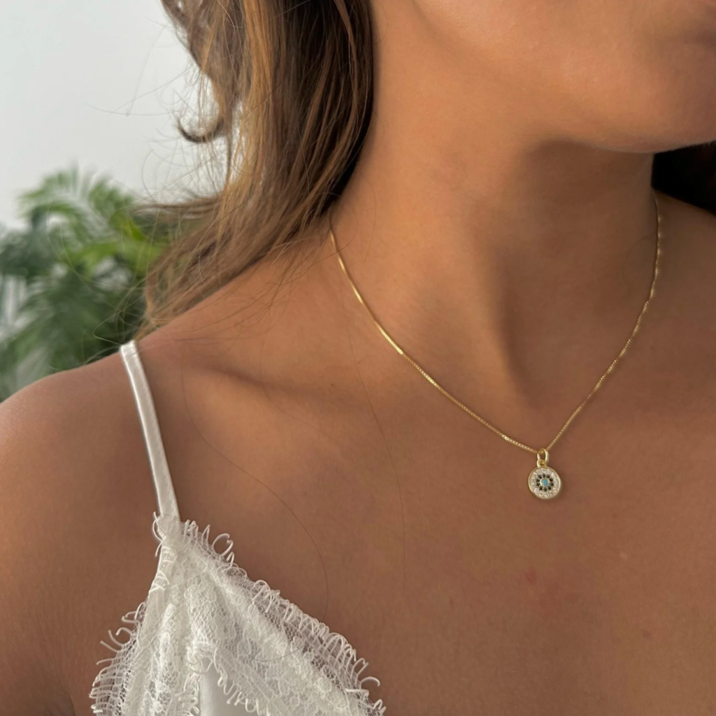 Cadena ojo turco mini azul – Murana Jewelry